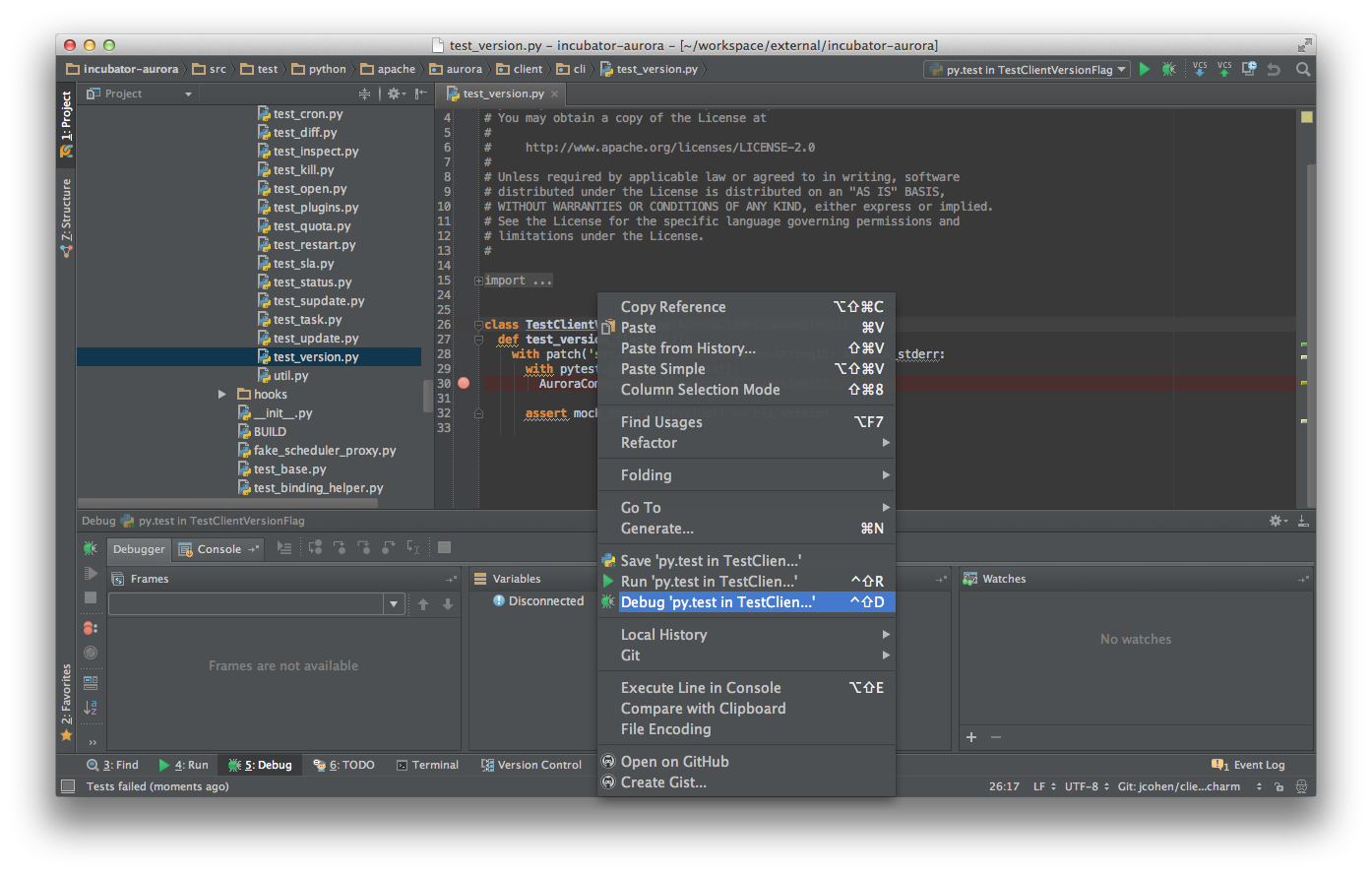Developing aurora client - Apache Aurora
